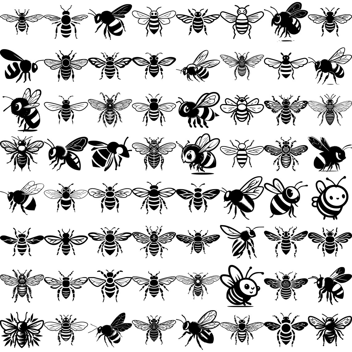 Bee SVG Bundle: 172 Vector Clipart Designs (digital Download) - Etsy