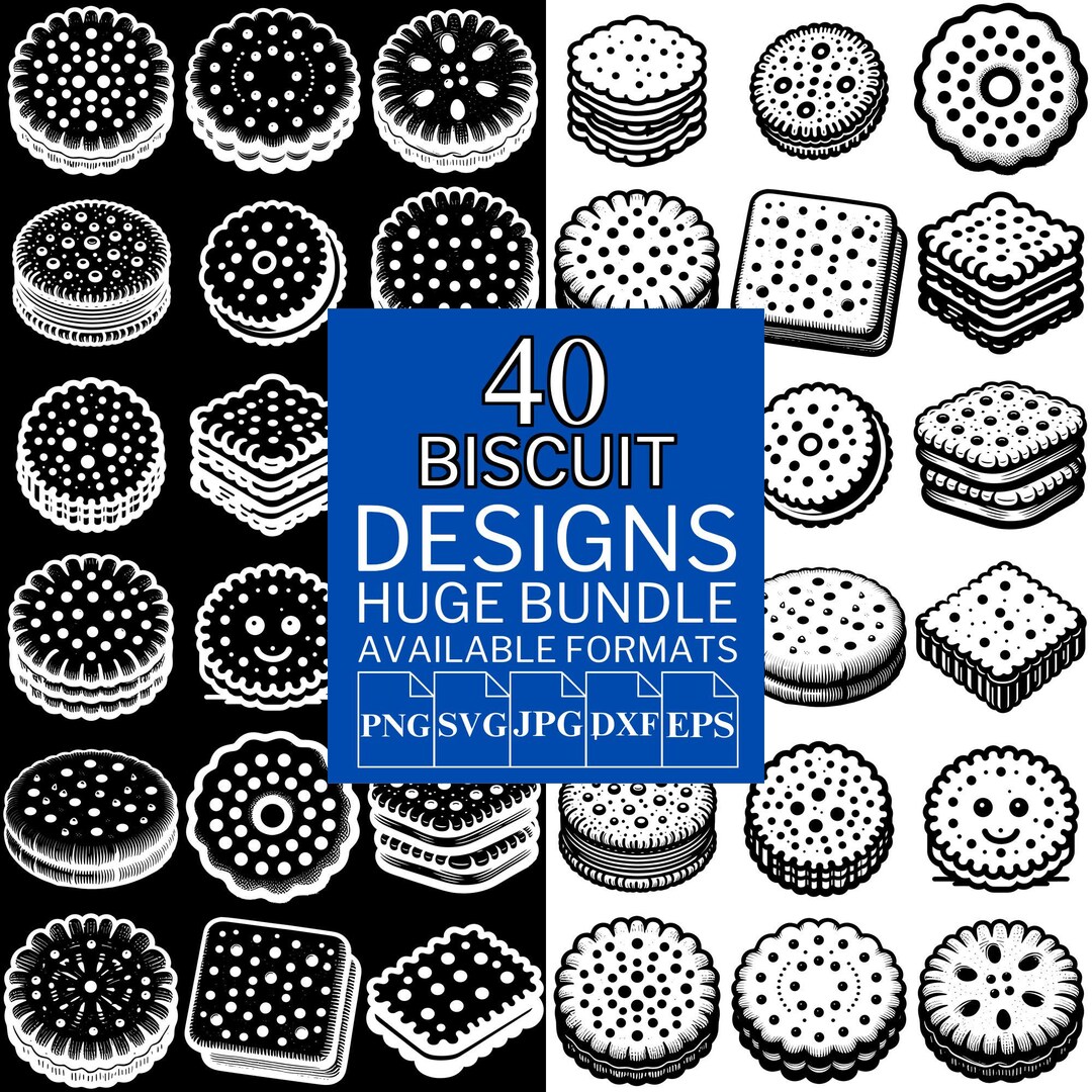 40 Biscuit SVG Bundle: Vector Clipart Designs (digital Download) - Etsy UK