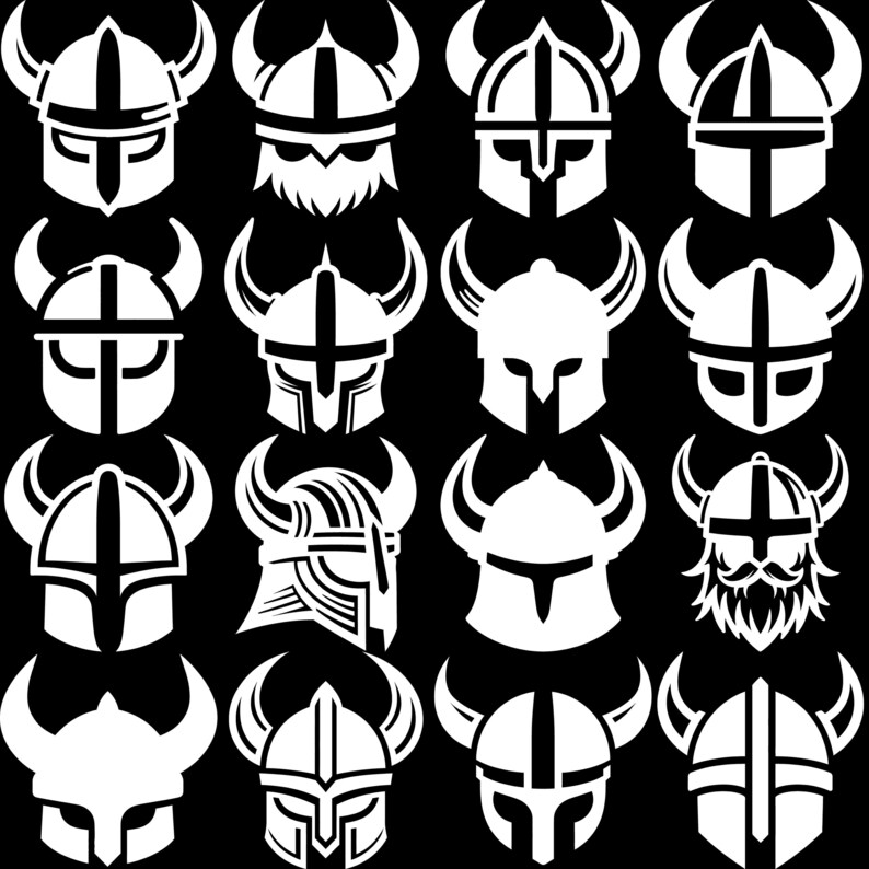 Viking Helmet SVG Bundle: Cricut & Silhouette Vector Designs (digital ...