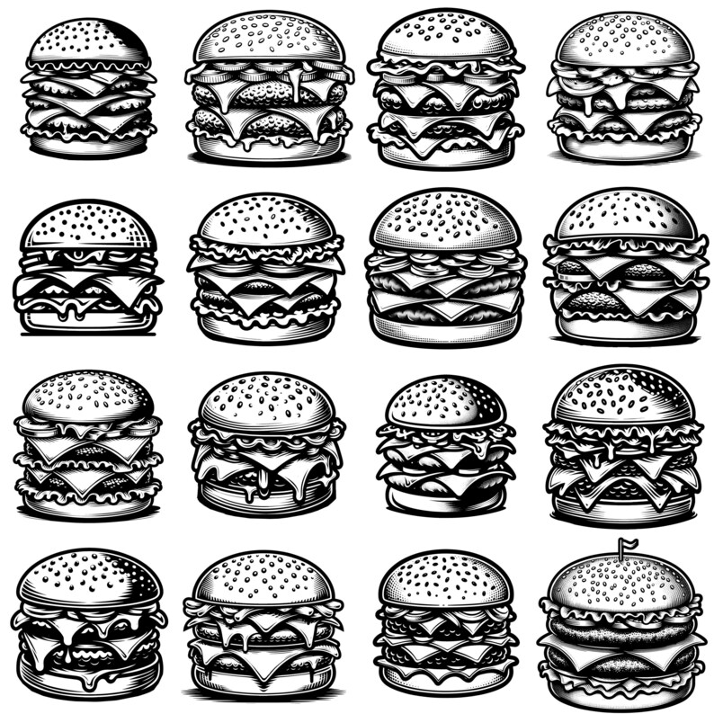 40 Cheeseburger SVG Bundle - Unique Vector Files for Cricut and ...