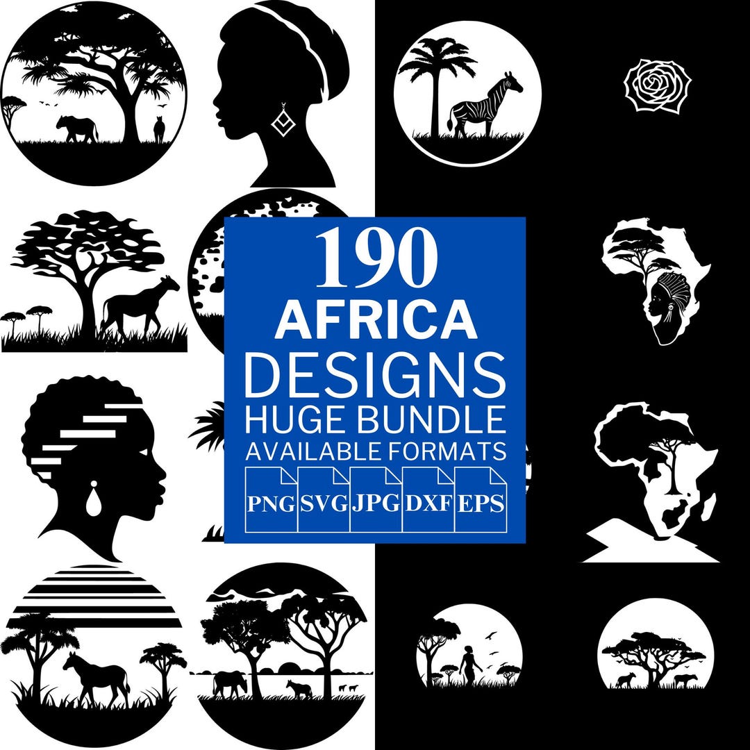 Africa SVG Bundle: Vector Clipart Designs for Cricut & Silhouette ...