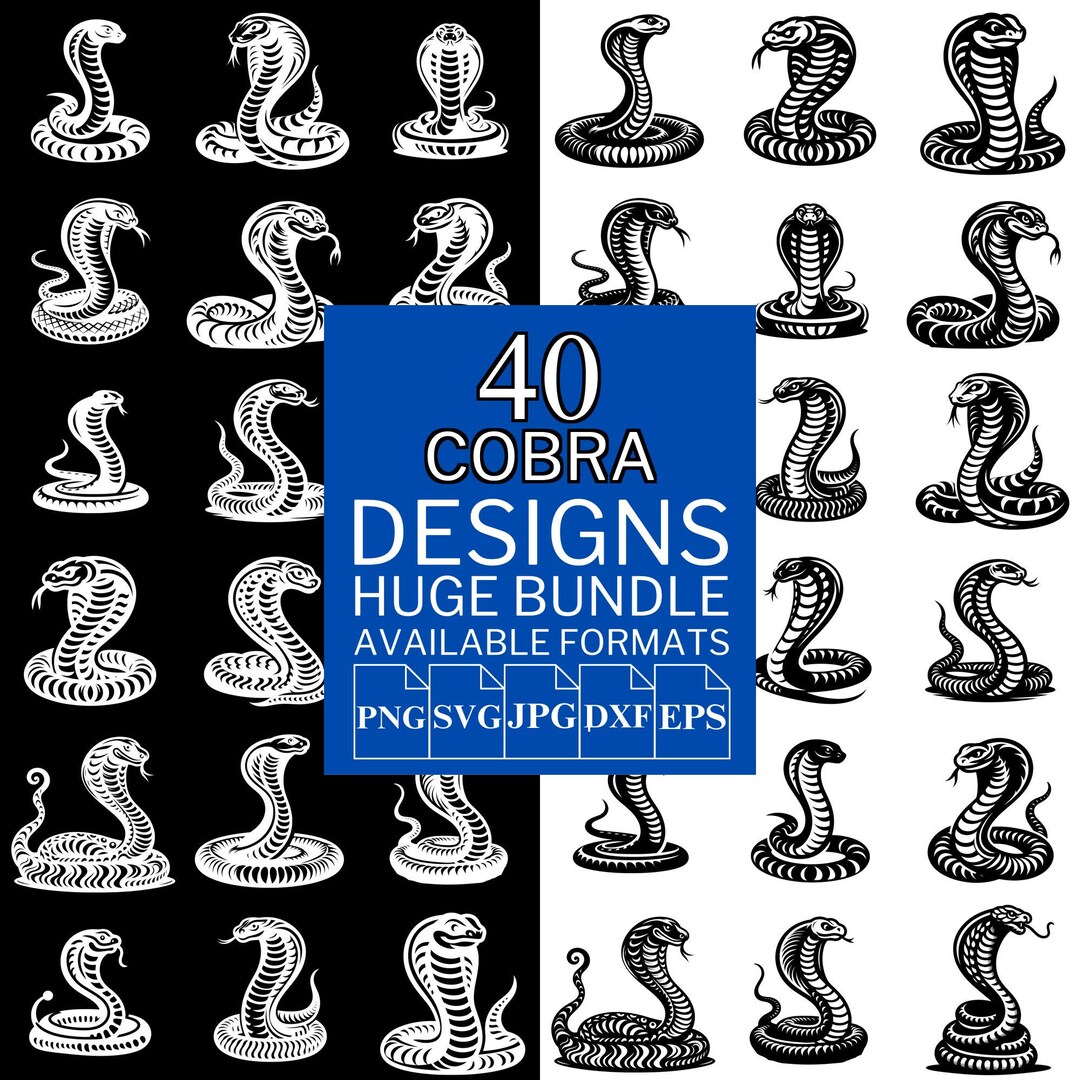 40 Cobra SVG Bundle - Unique Vector Files for Cricut and Silhouette ...