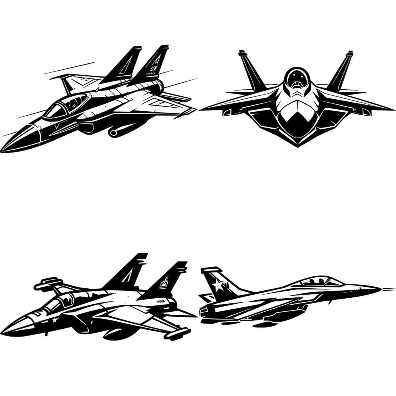 45 Fighter Jet SVG Bundle - Unique Vector Files for Cricut and ...