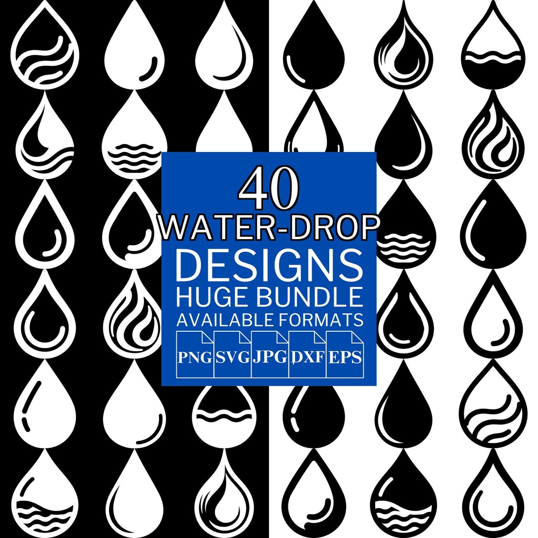 40 Water Drop SVG Bundle - Unique Vector Files for Cricut and ...