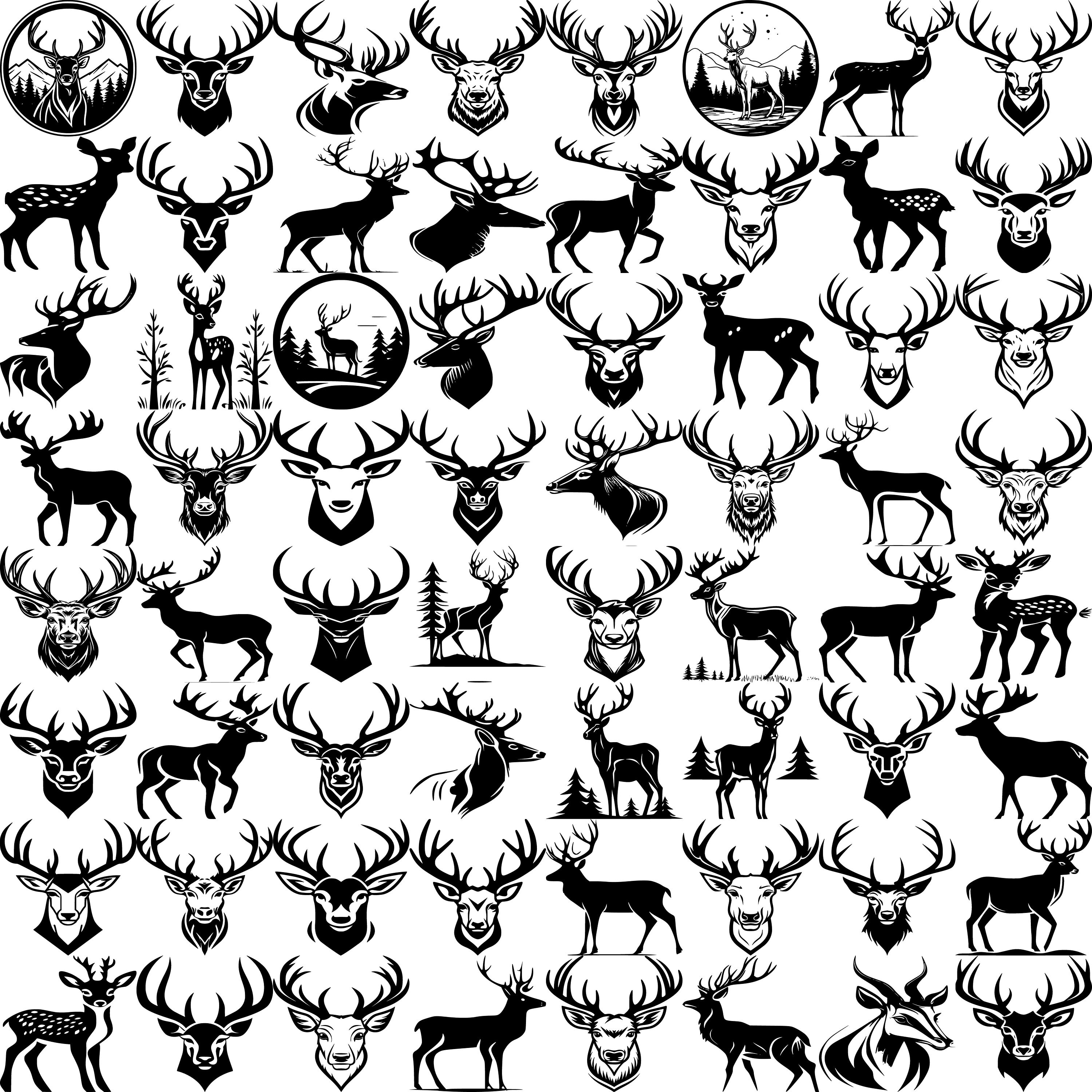 270 Deer SVG Bundle - Unique Vector Files for Cricut and Silhouette ...