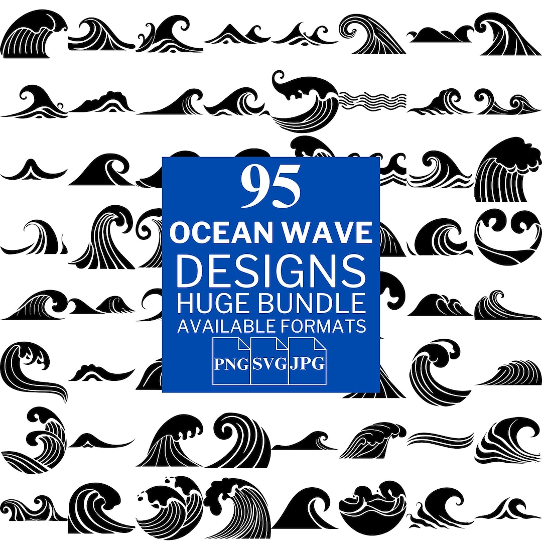 95 Ocean Wave SVG Bundle - Unique Vector Files for Cricut and ...