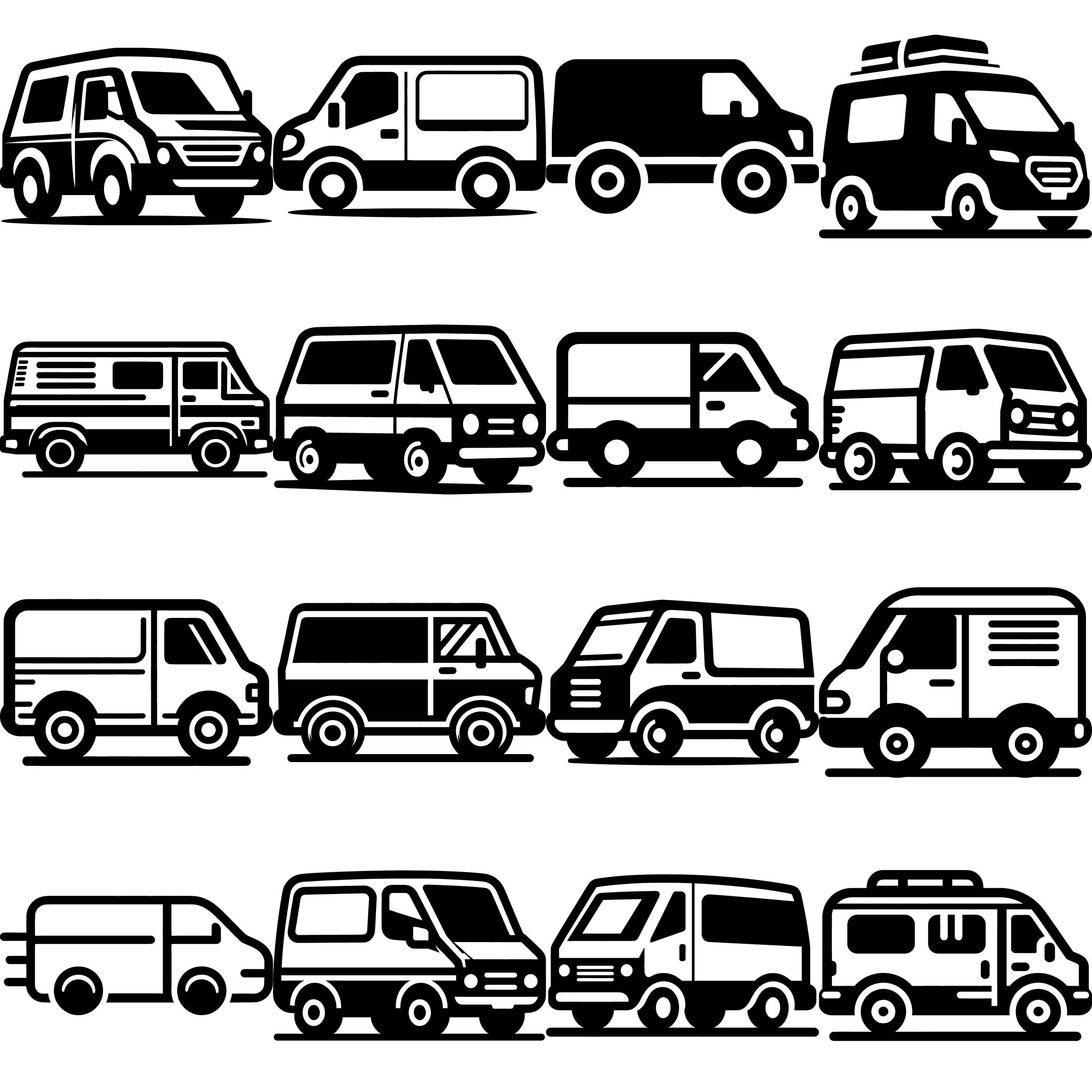 Retro Van SVG Bundle: Cricut & Silhouette Vector Designs (digital ...