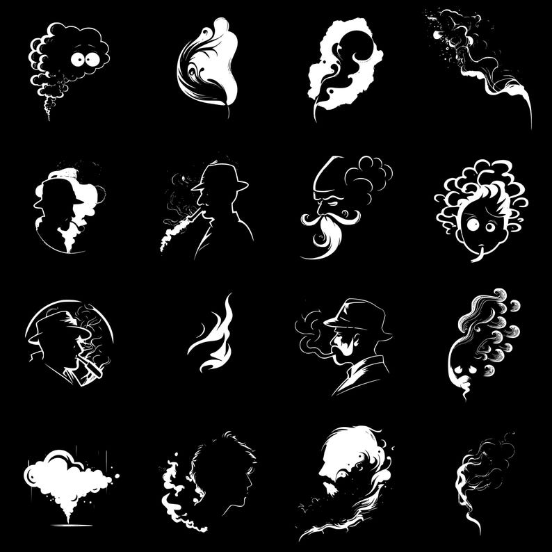Smoke SVG Bundle: 41 Vector Designs for Cricut & Silhouette (digital ...