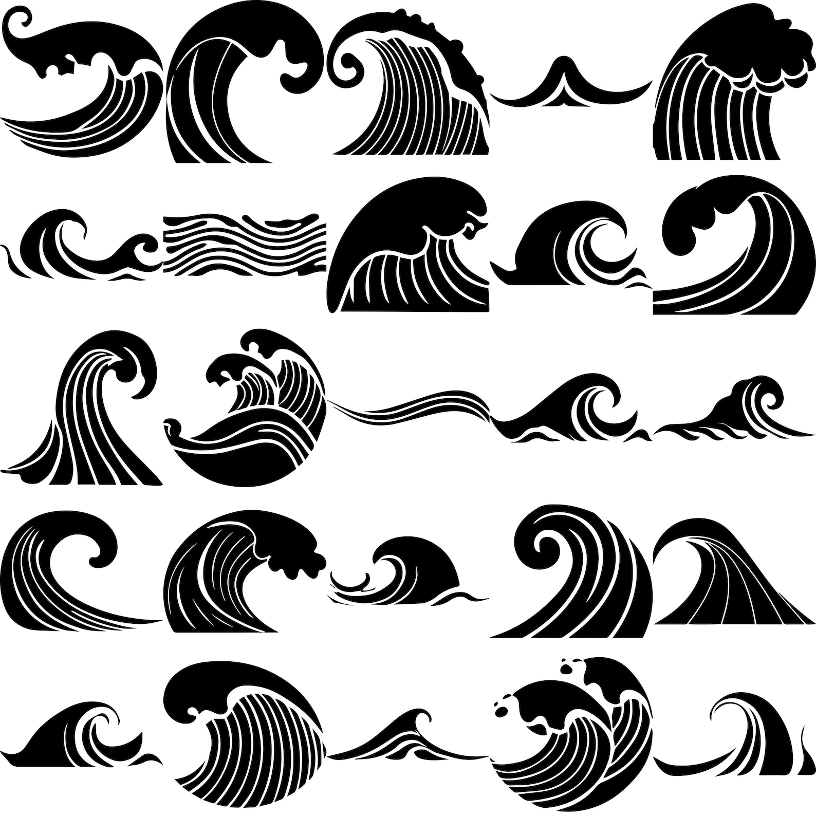 95 Ocean Wave SVG Bundle - Unique Vector Files for Cricut and ...