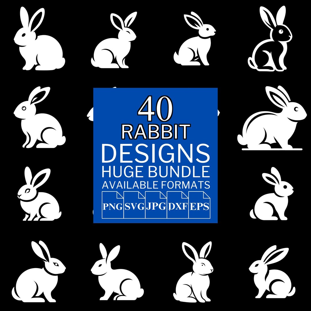 Rabbit SVG Bundle: Vector Clipart for Cricut & Silhouette (5 Formats ...