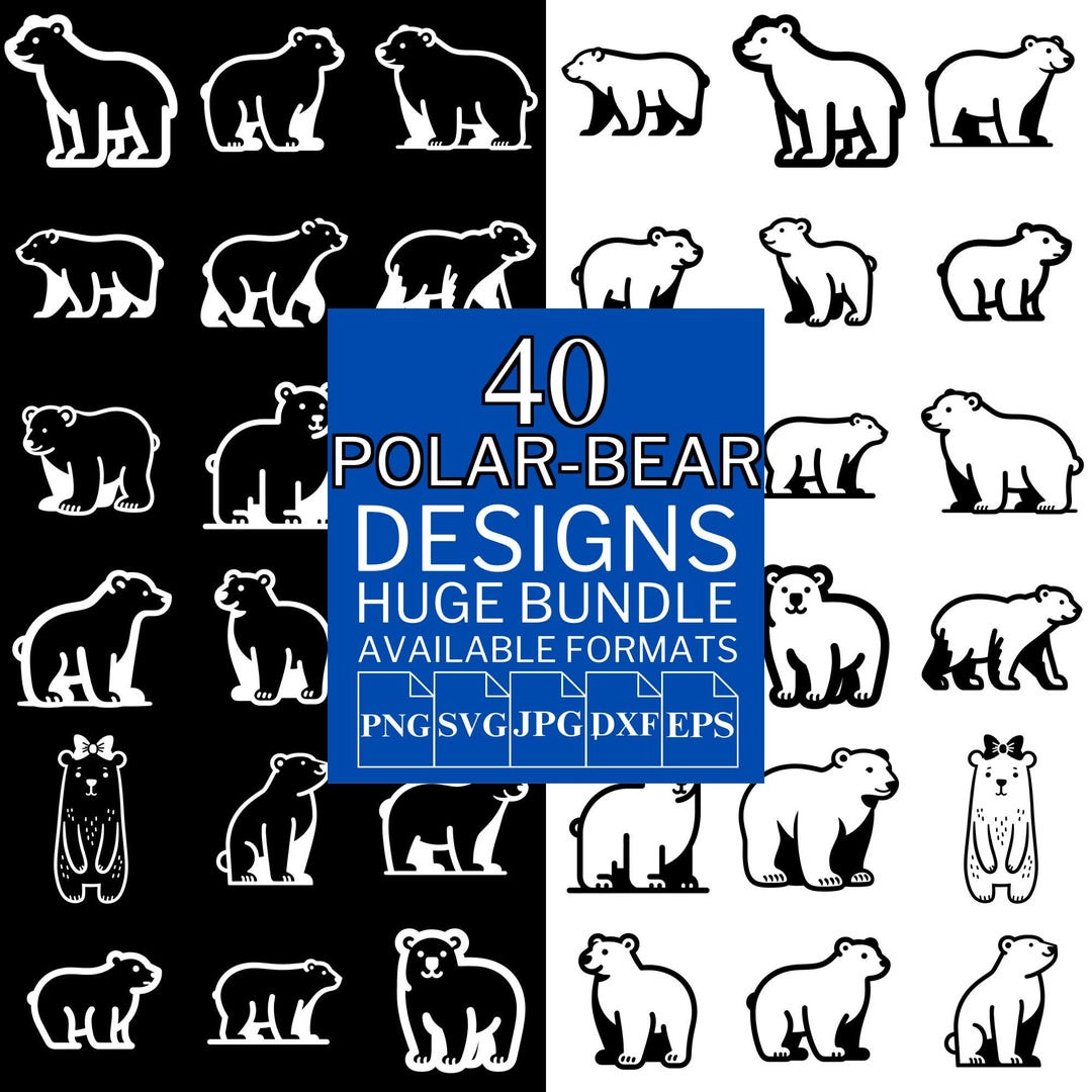 Polar Bear SVG Bundle: Vector Clipart for Cricut & Silhouette (5 ...