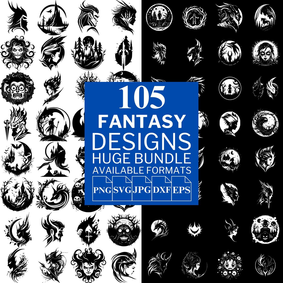 105 Fantasy SVG Bundle: Vector Clipart Designs (digital Download) - Etsy