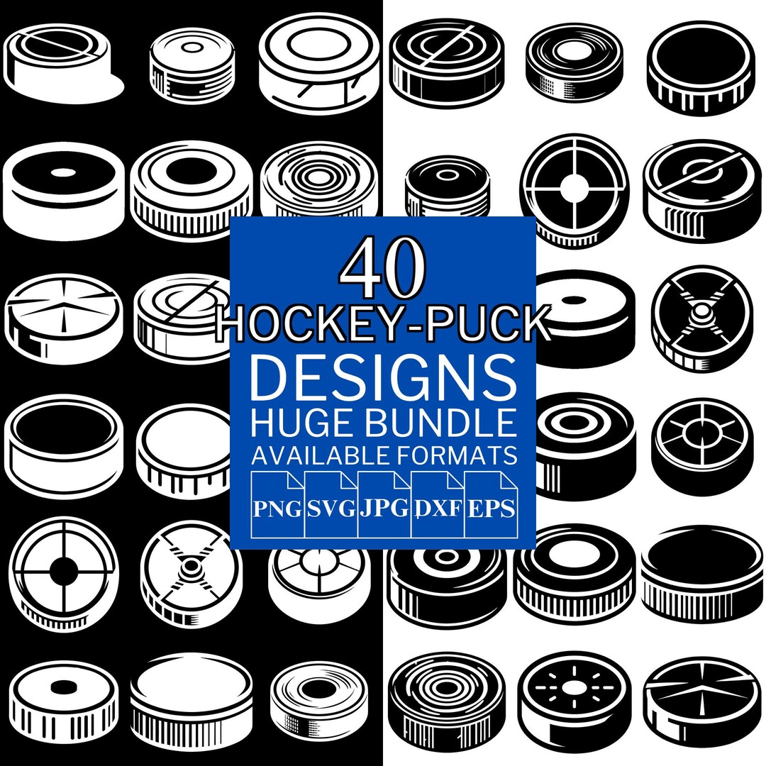 Hockey Puck SVG Bundle: 40 Vector Designs for Cricut & Silhouette ...