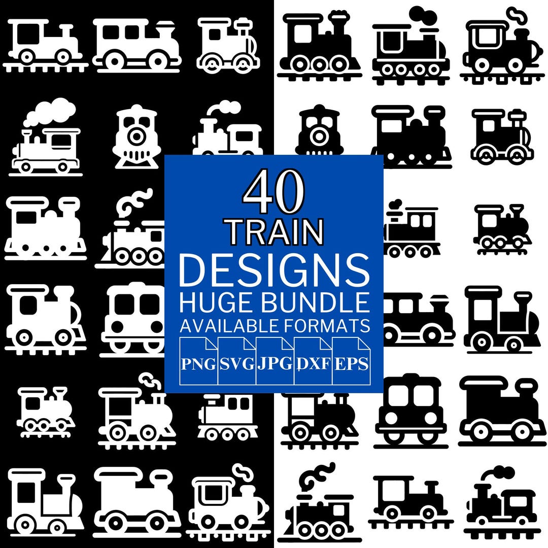 Train SVG Bundle: Vector Clipart for Cricut & Silhouette (digital ...