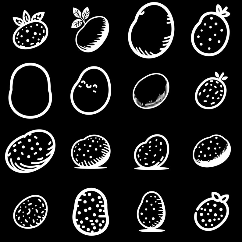 Potato SVG Bundle: Vector Clipart Designs for Cricut & Silhouette ...