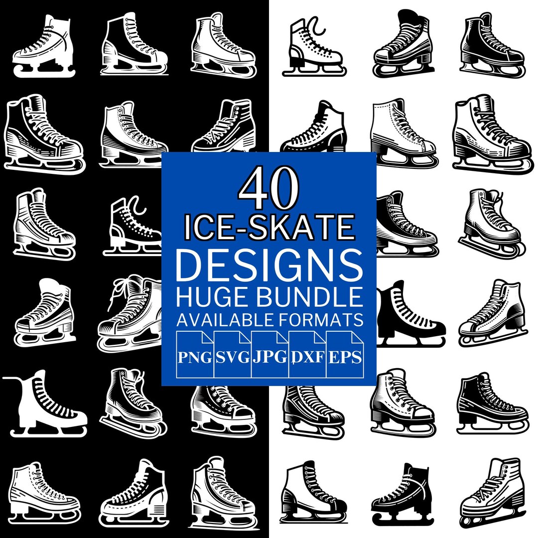 Ice Skate SVG Bundle: 40 Vector Designs for Cricut & Silhouette ...