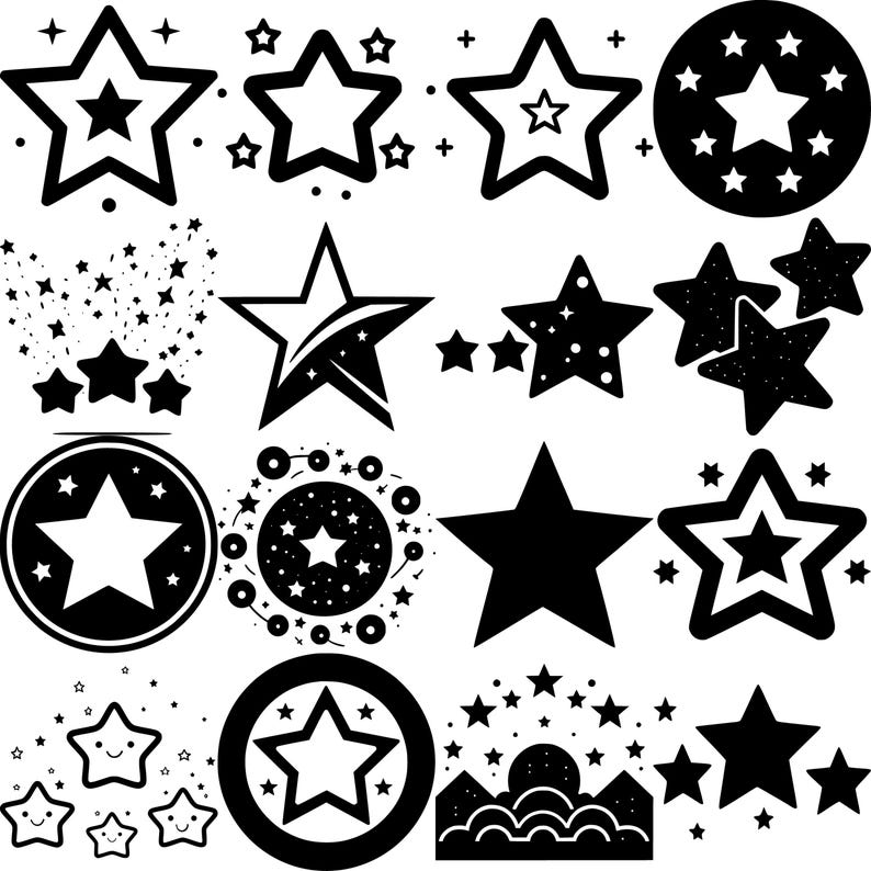 186 Stars SVG Bundle - Unique Vector Files for Cricut and Silhouette ...