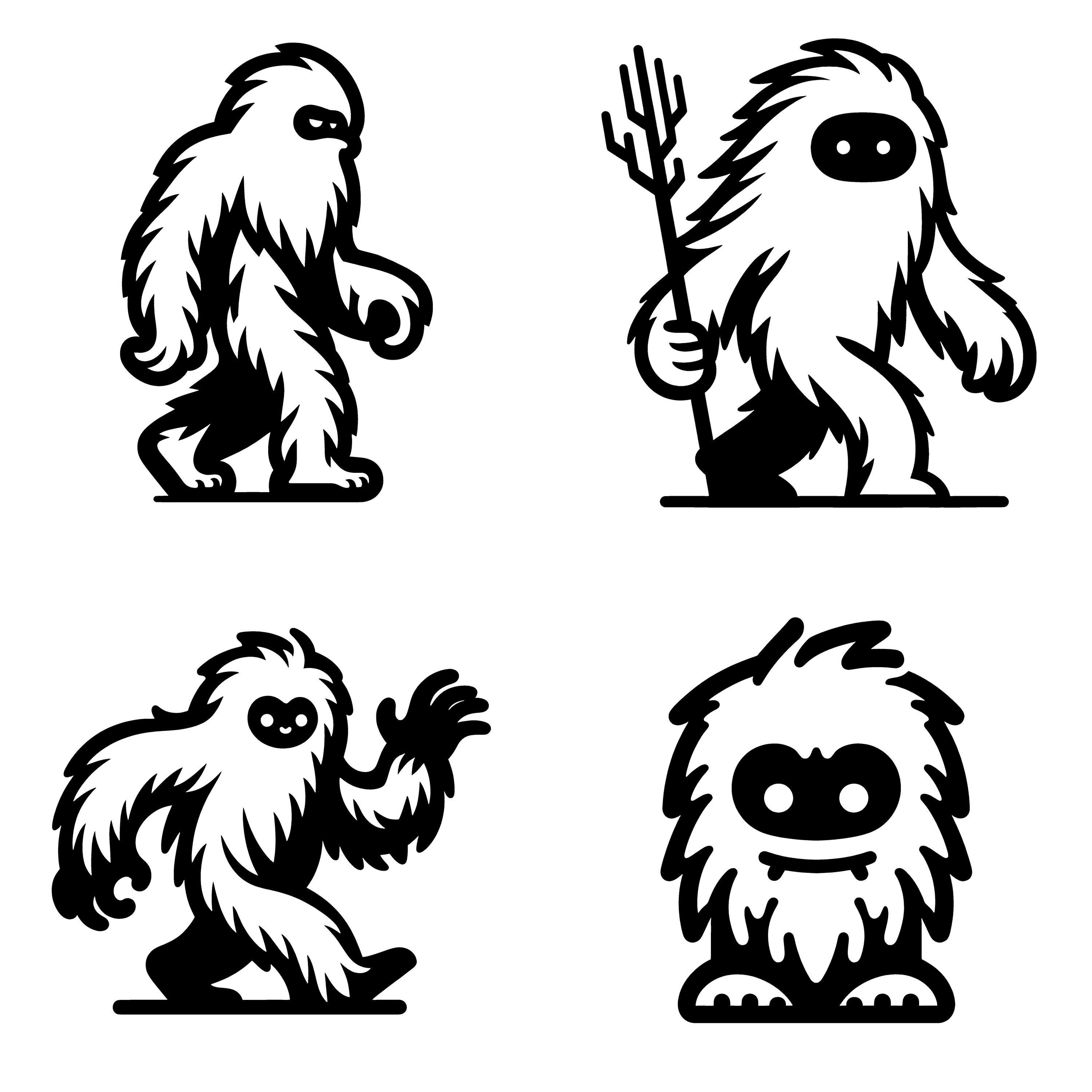 Yeti Bigfoot SVG Bundle: Vector Clipart Designs for Cricut & Silhouette ...