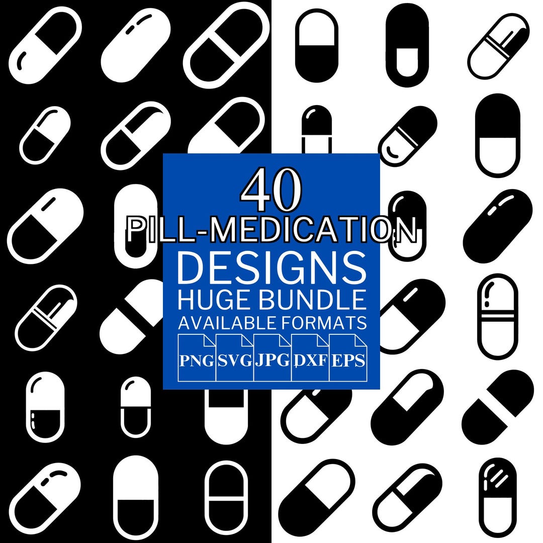 Pill Medication SVG Bundle: Vector Designs for Cricut & Silhouette (5 ...