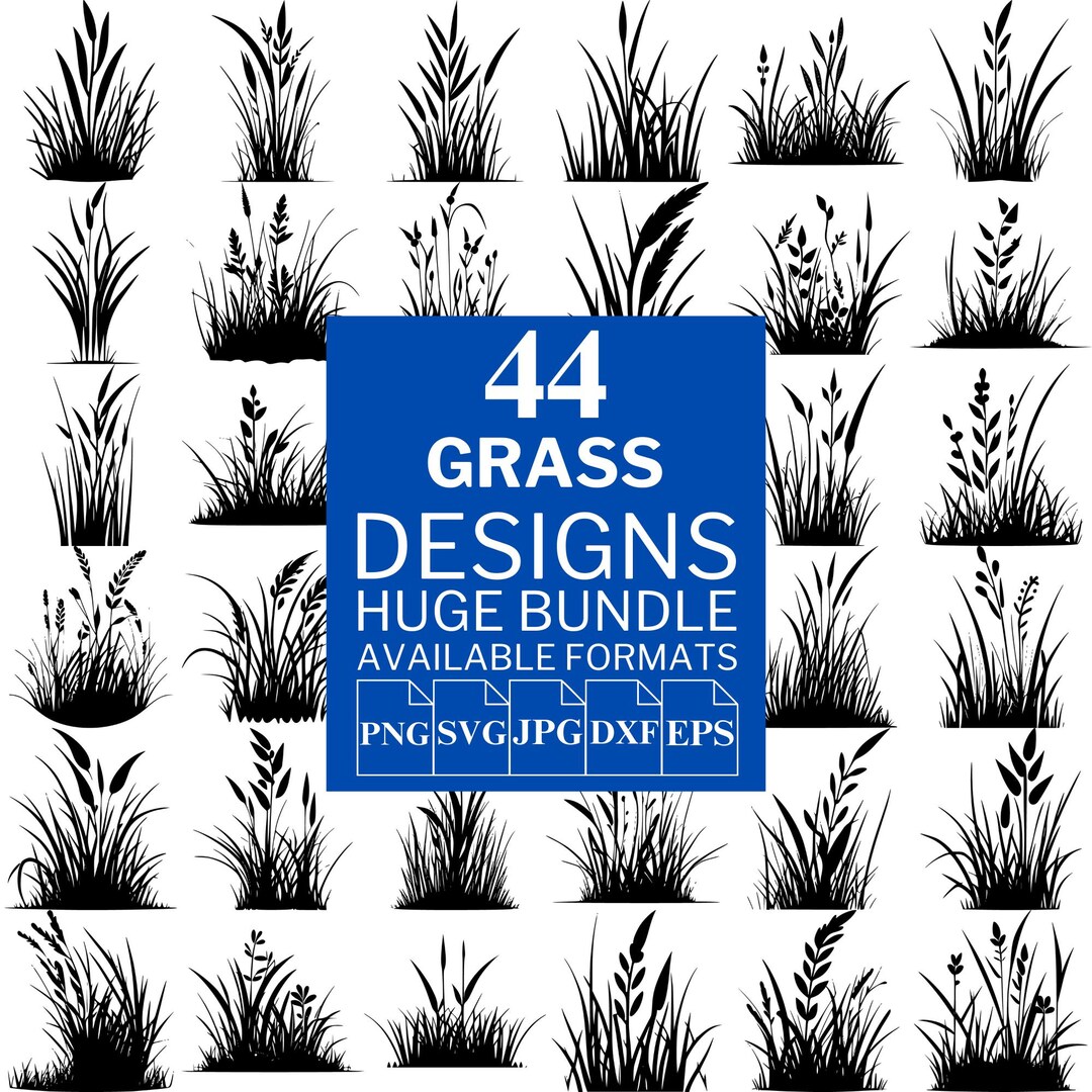 Grass SVG Bundle: 44 Unique Vector Designs (digital Download) - Etsy