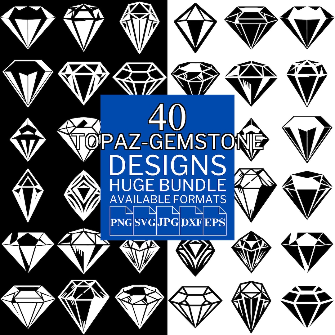 Topaz Gemstone SVG Bundle: Vector Designs for Cricut & Silhouette ...