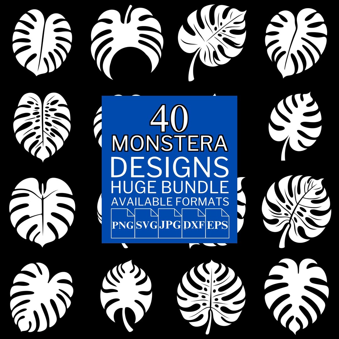 Monstera SVG Bundle: Vector Cut Files for Cricut & Silhouette (digital ...