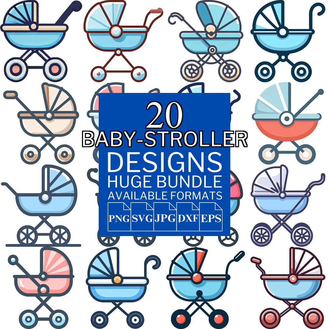 20 Baby Stroller SVG Bundle - Unique Vector Files for Cricut and ...