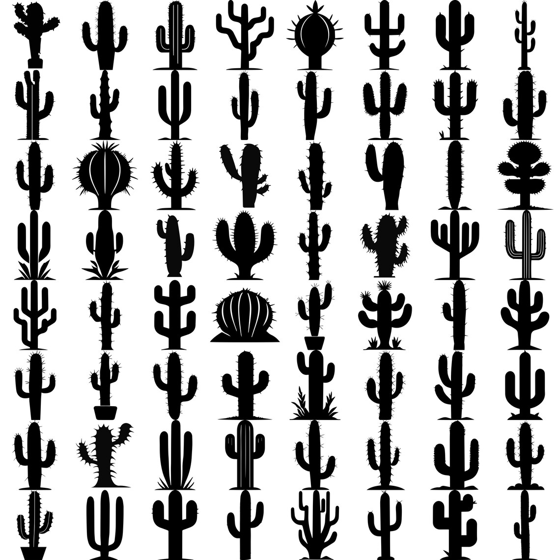 Cactus SVG Bundle: 128 Unique Vector Designs (digital Download) - Etsy