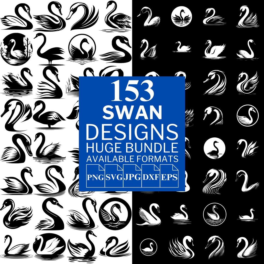 Swan SVG Bundle: 153 Vector Designs for Cricut & Silhouette - Etsy