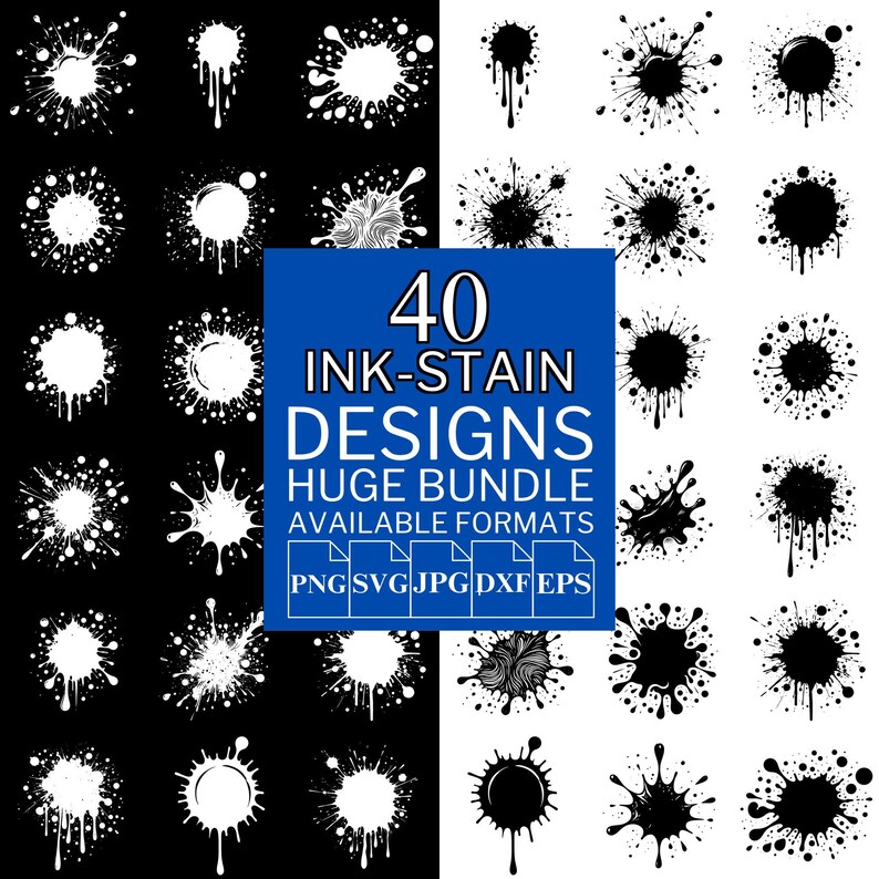 Ink Stain SVG Bundle: Vector Clipart for Cricut & Silhouette (digital ...