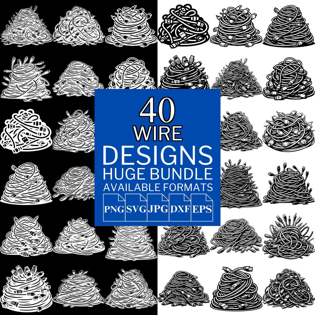 Wire SVG Bundle: Vector Designs for Cricut & Silhouette (digital ...