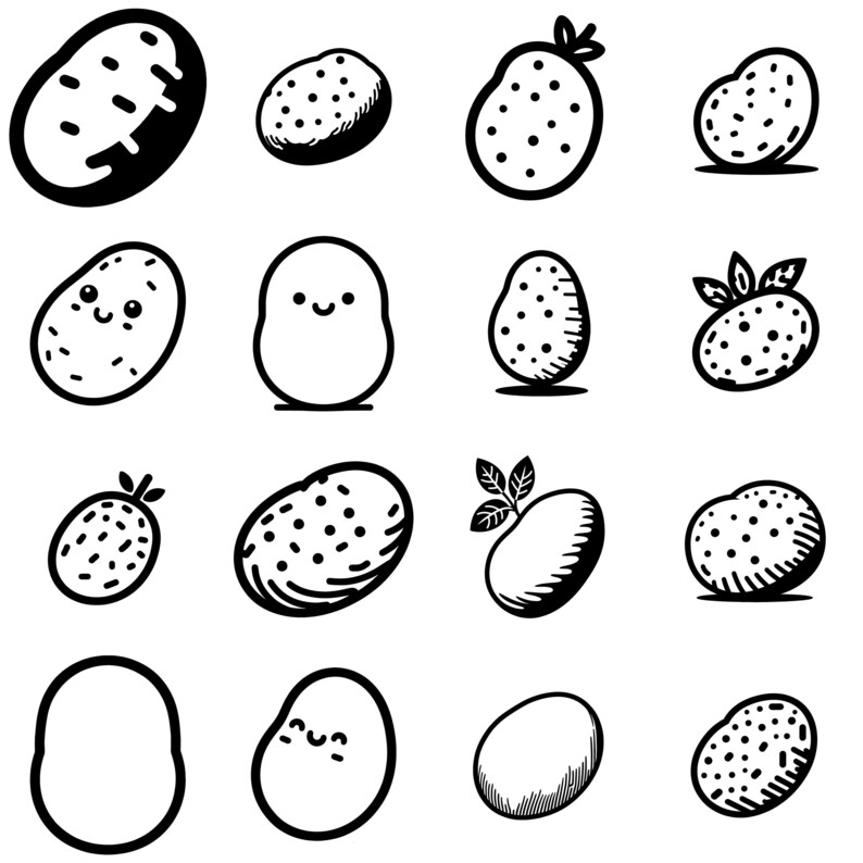 Potato SVG Bundle: Vector Clipart Designs for Cricut & Silhouette ...