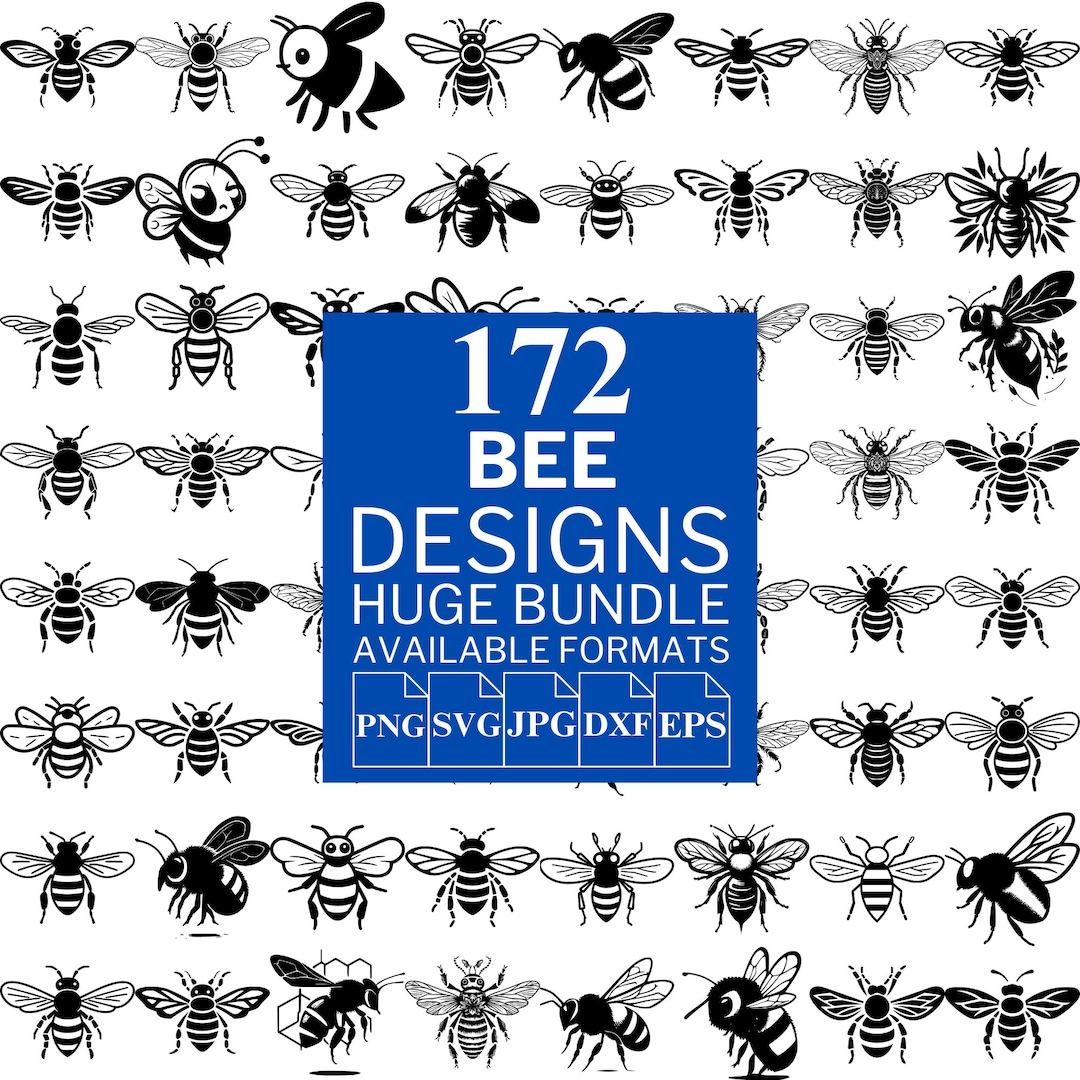 Bee SVG Bundle: 172 Vector Clipart Designs (digital Download) - Etsy