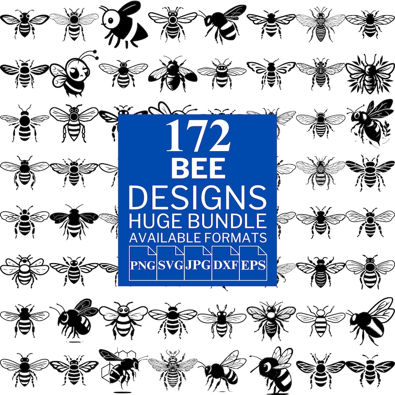 Bee SVG Bundle: 172 Vector Clipart Designs (digital Download) - Etsy