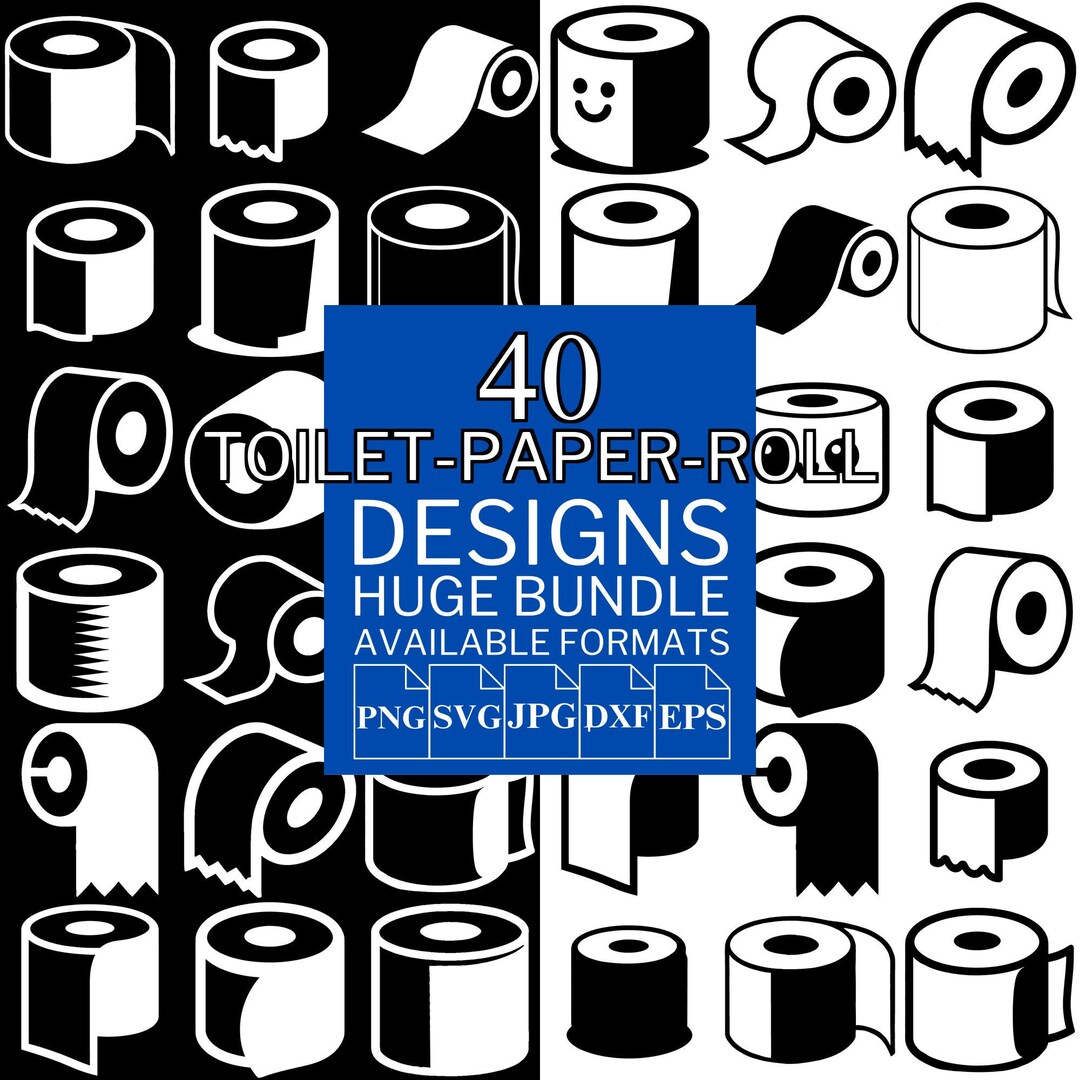 40 Toilet Paper Roll SVG Bundle - Unique Vector Files for Cricut and ...