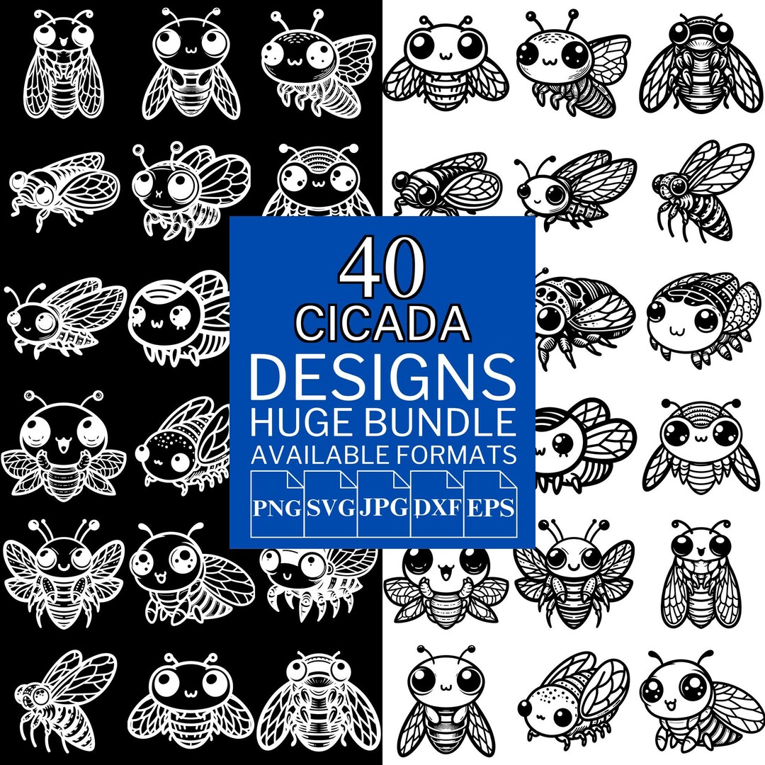40 Cicada SVG Bundle - Unique Vector Files for Cricut and Silhouette ...