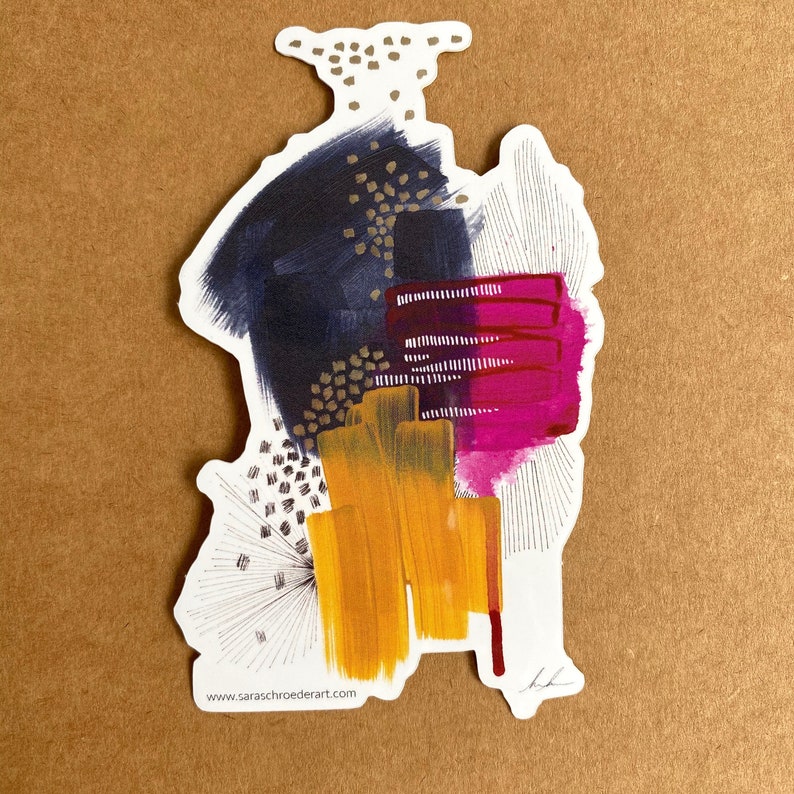 Mind Body Spirit/ Sara Schroeder Abstract Art Vinyl Sticker, for Laptop ...