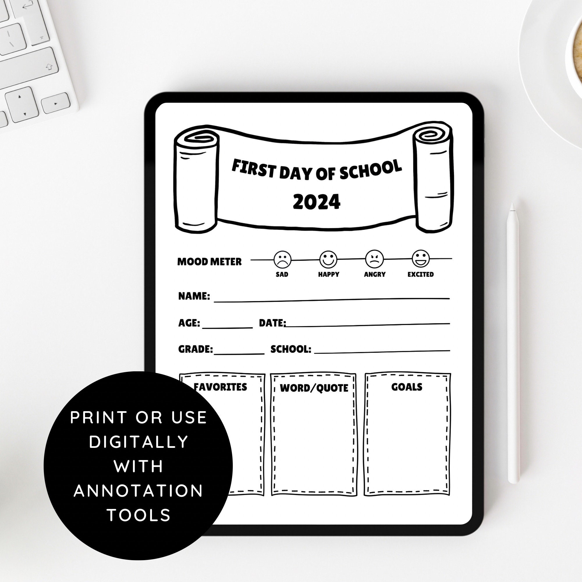 First Day of School • Back to School • About Me • Printable Worksheet ...