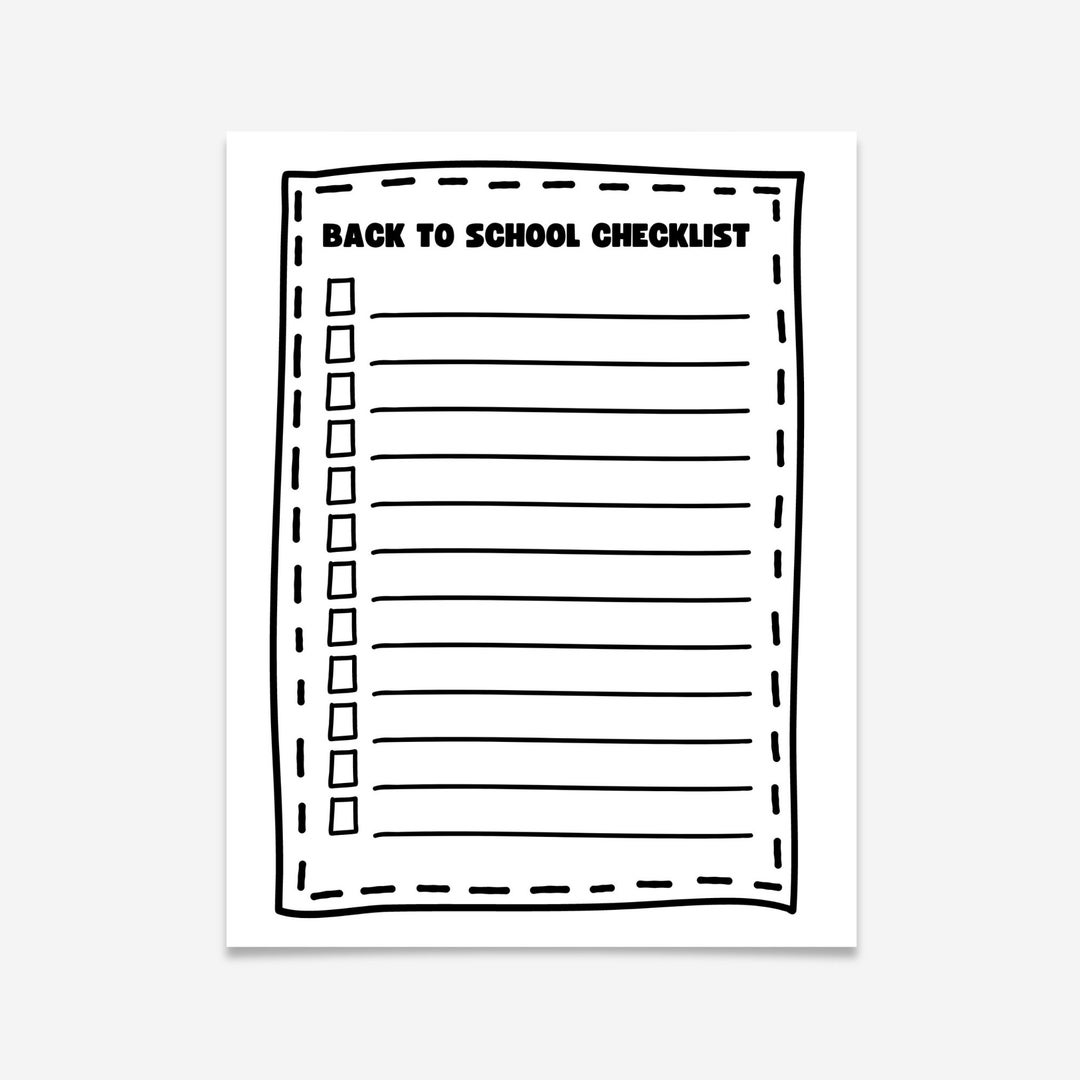 Back to School Checklist School Year First Day of School Printable ...