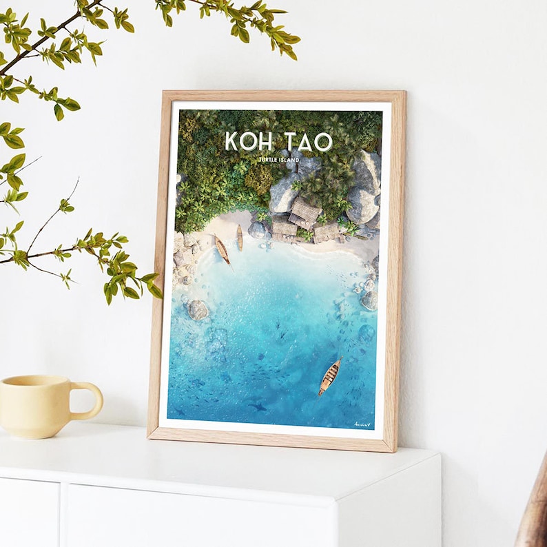 Poster Artwork : Koh Tao, Turtle Island. - Etsy