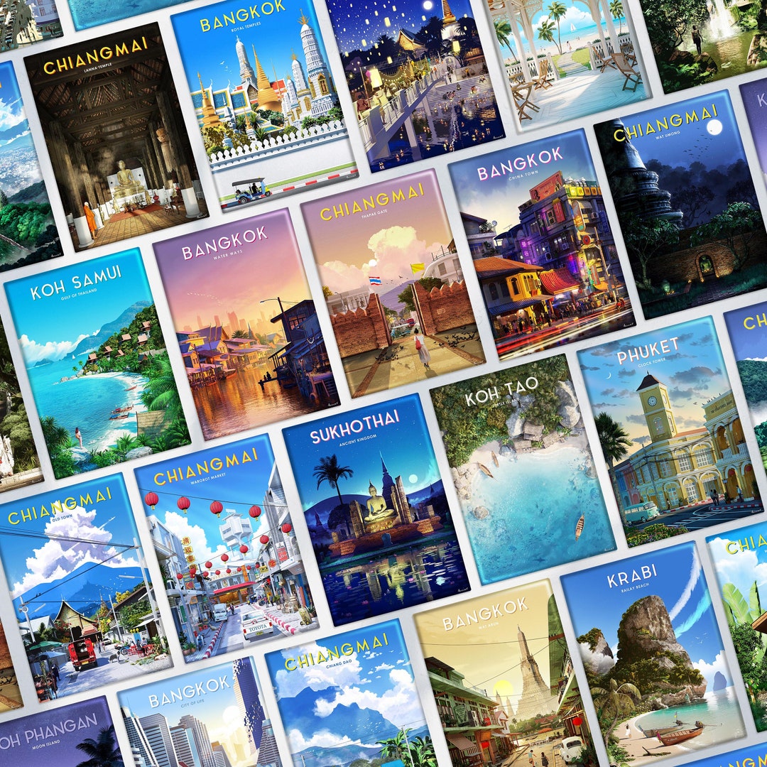 Magnets : A Journey in Posters. Thailand, Chiangmai, Bangkok, Koh Samui ...