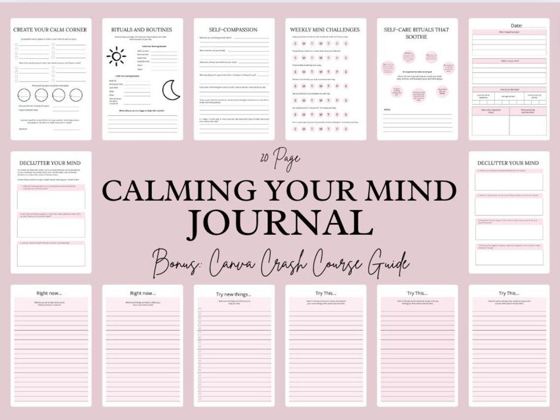 Calming Your Mind Journal, Guided Journal for Stress Relief and ...