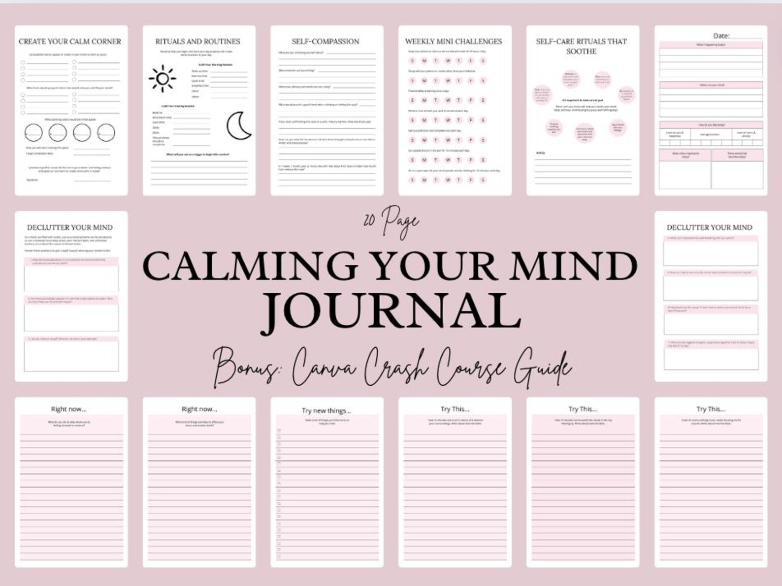 Calming Your Mind Journal, Guided Journal for Stress Relief and ...