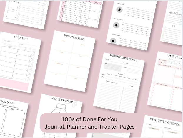 Editable Journals, Planners and Tracker Bundle 50 Editable Templates ...