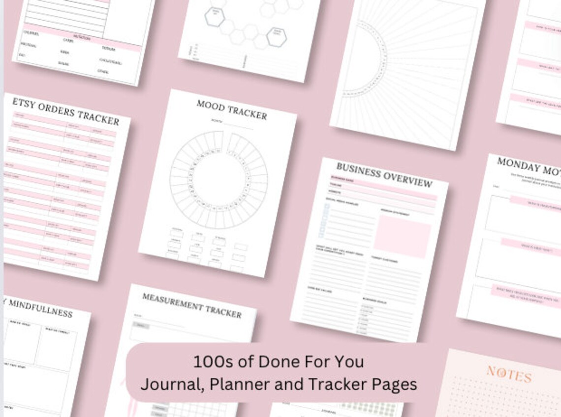 Editable Journals, Planners and Tracker Bundle 50 Editable Templates ...