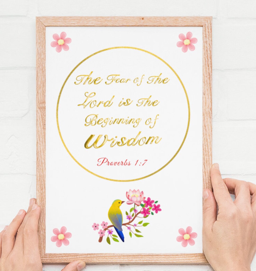 Wall Art With Bible Verse Proverbs 1:7 Wall Decor Holy Scriptures on ...