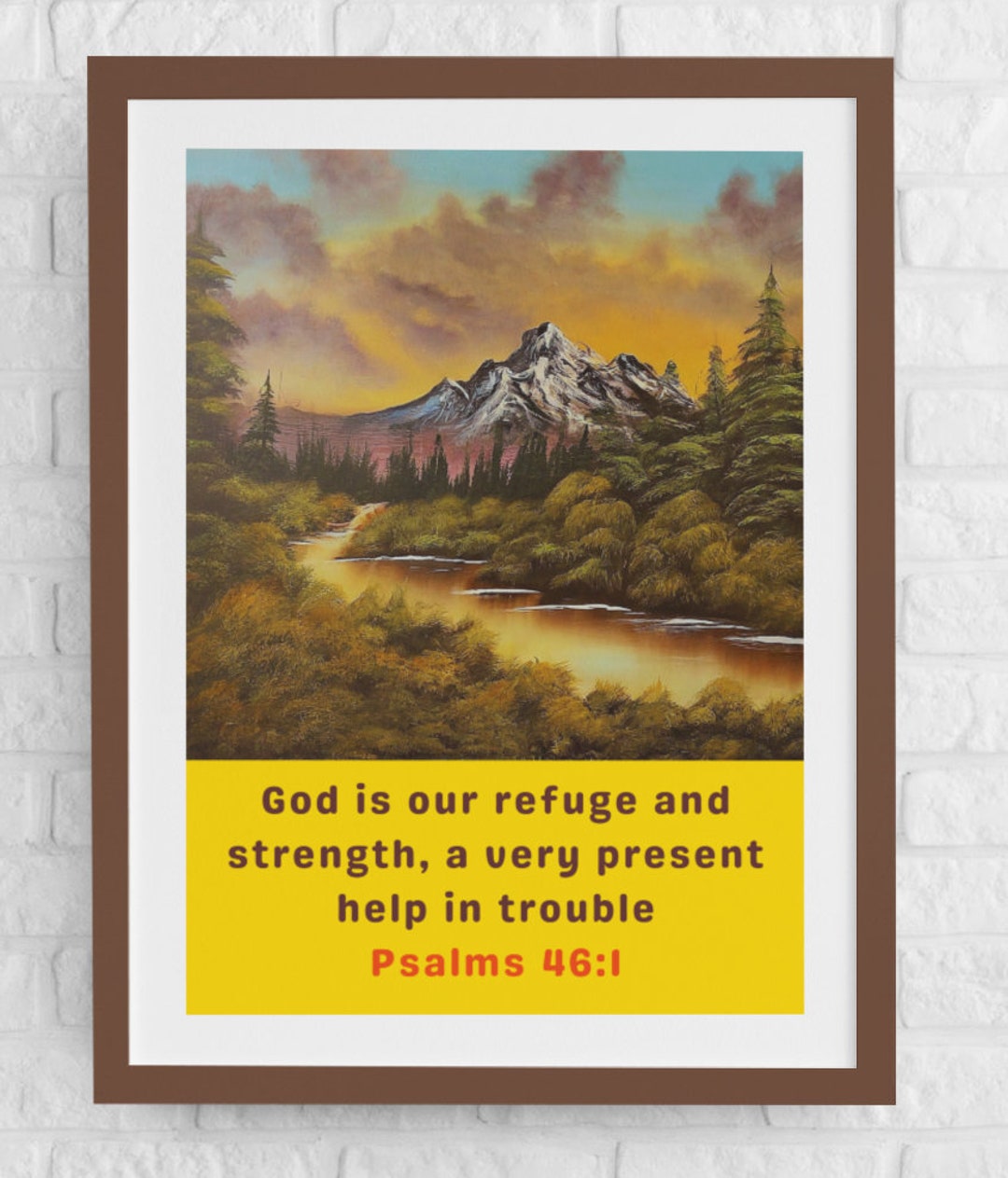 Wall Art With Bible Verse Psalm 46:1 Unique Wall Decor Holy Scriptures ...