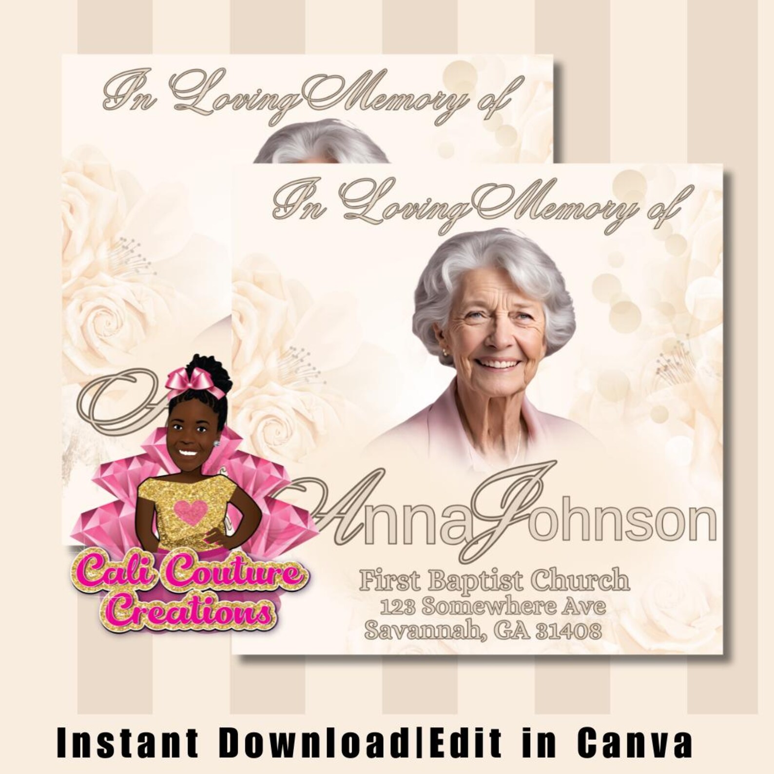 Editable Canva Flyer Templates Bundle | Obituary Flyer|memorial ...