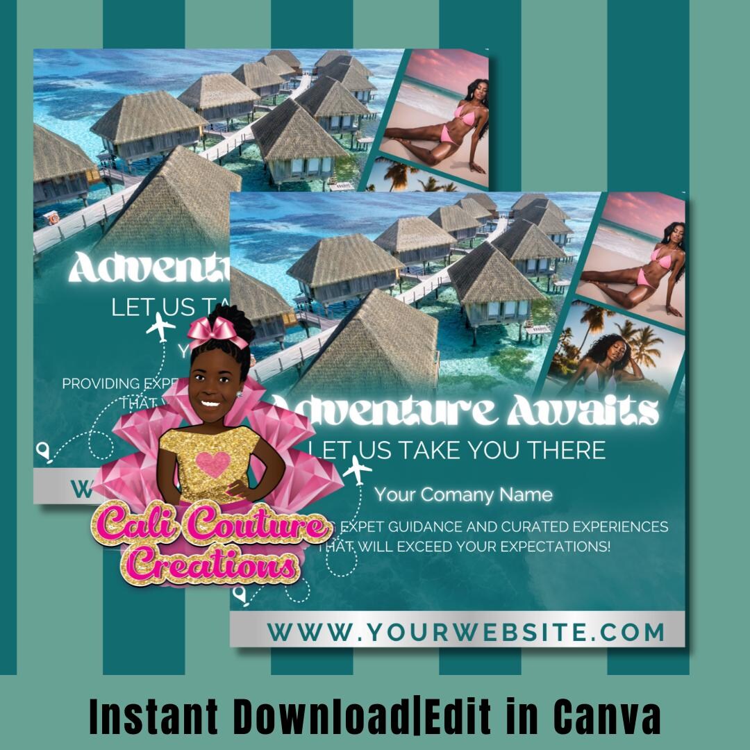 Editable Canva Flyer Templates Bundle |vacation Flyer|travel Agent ...