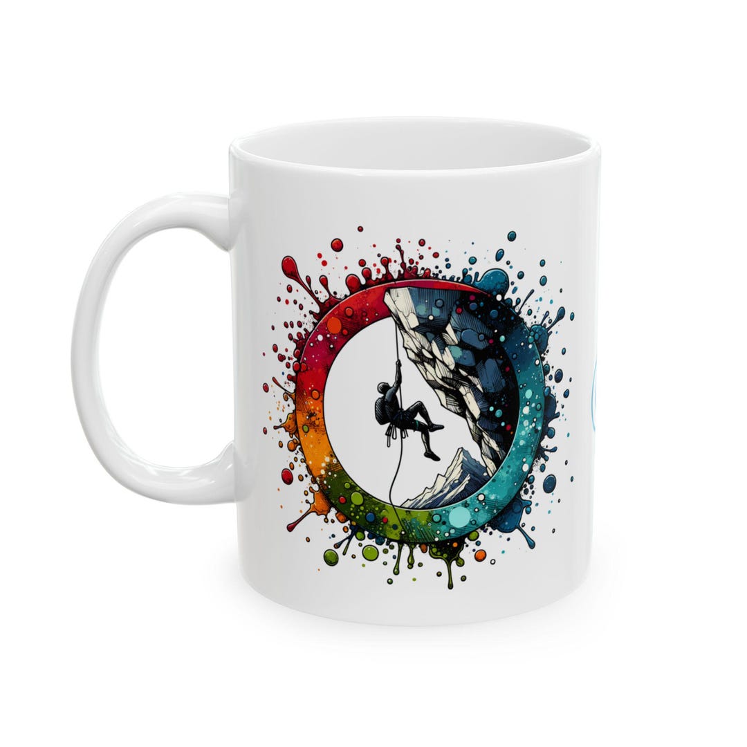 Rock Climbing Mug, Abstract Splash Design, Adventure Lover Gift - Etsy